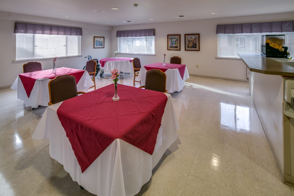 Private dining room in rehabilitation wing | Christian Health Care Center